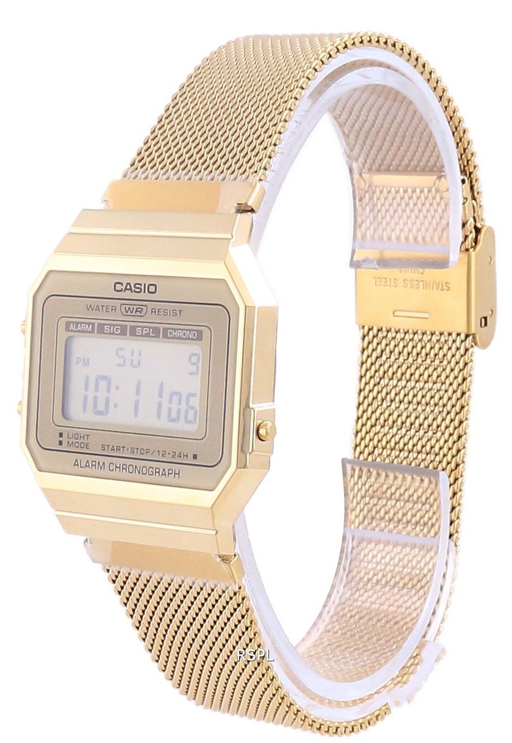 Casio A700wmg-9a Digital Unisex Watch Retro Gold Stainless Steel LED ...